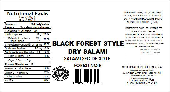 German Style Black Forest Dry Salami Whole - Superior Meats