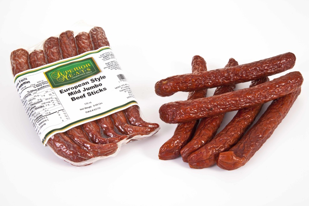 European Style Jumbo Mild Beef Sticks 5 Pcs Per Pack - Superior Meats