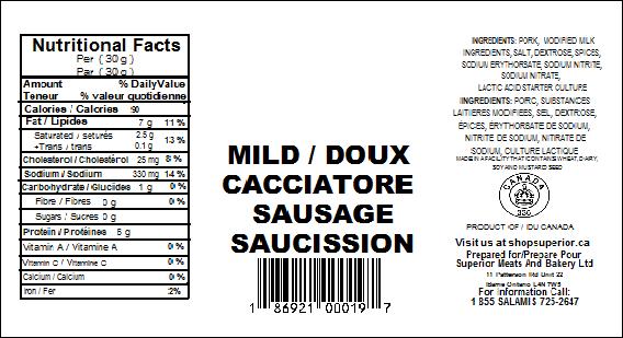Cacciatore Mild 4 Pcs Per Pack - Superior Meats